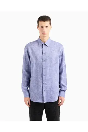 Emporio Armani Linen Shirt - Blue