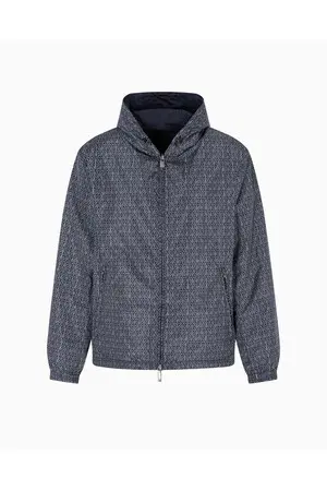 Emporio Armani Reversible Nylon Blouson With Print - Blue