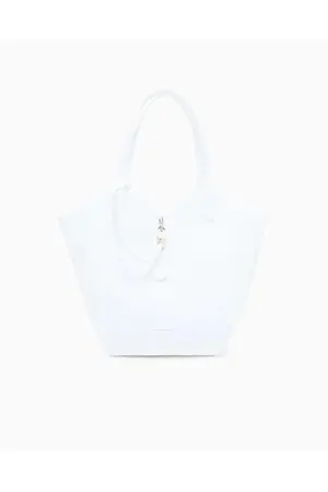 Giorgio Armani Pebbled Leather Handbag - White