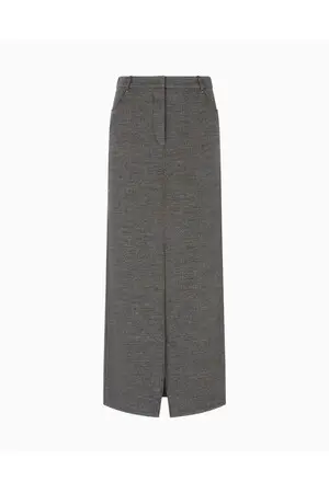 Giorgio Armani Long Wool Jersey Skirt