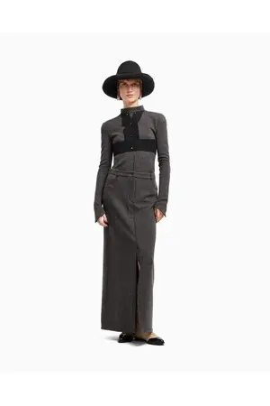 Giorgio Armani Long Wool Jersey Skirt