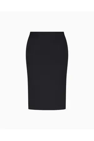 Giorgio Armani Technical Scuba Fabric Pencil Skirt - Black