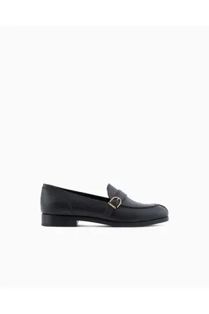Giorgio Armani Calfskin Loafers - Black