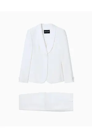Giorgio Armani Pure Silk Crêpe Tuxedo - White