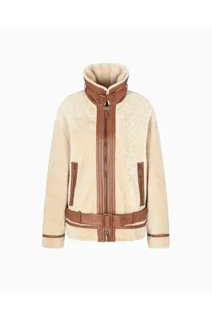 Giorgio Armani Shearling Lambskin Blouson - Brown / Neutral