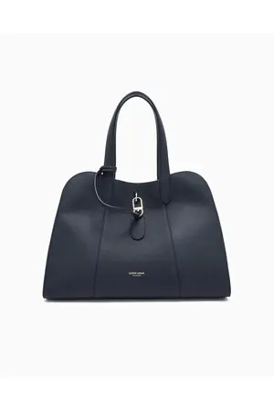 Giorgio Armani Pebbled Leather Tote Bag - Black