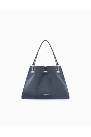 Giorgio Armani Small Suede Shopper Bag - Grey