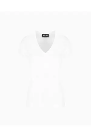 Giorgio Armani Jersey V-neck Top - White