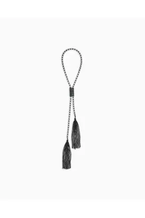 Giorgio Armani Long Chain Tasseled Necklace - Black