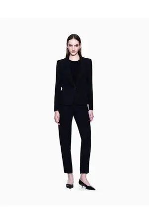 Giorgio Armani Single-breasted Silk-cady Jacket - Black