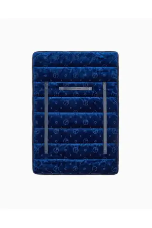 Giorgio Armani Poldo X Travel Mat In Monogram Jacquard Velvet - Blue
