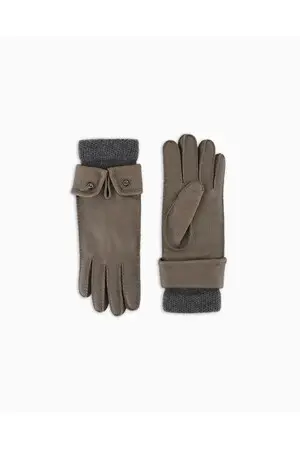 Giorgio Armani Deerskin Leather Gloves - Natural