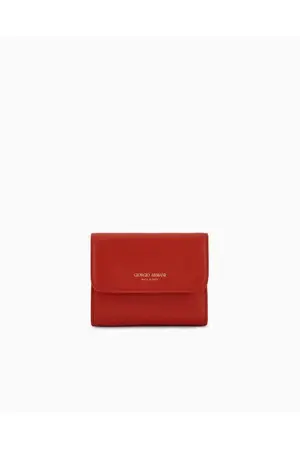 Giorgio Armani Leather Trifold Wallet - Orange