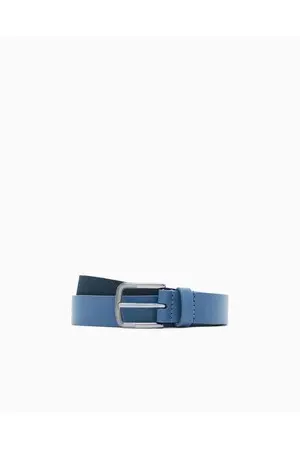 Giorgio Armani Suede And Leather Belt - Blue