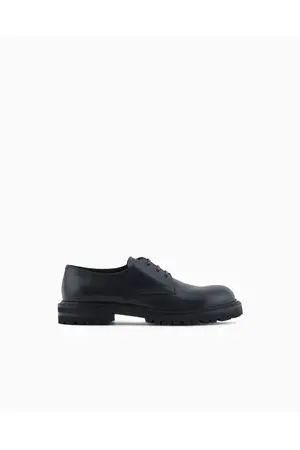 Giorgio Armani Nappa Calfskin Derby Shoes - Black