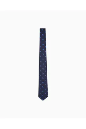 Giorgio Armani Jacquard Silk Neck Tie - Blue