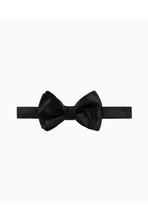 Giorgio Armani Pure Silk Knotted Bow Tie - Black