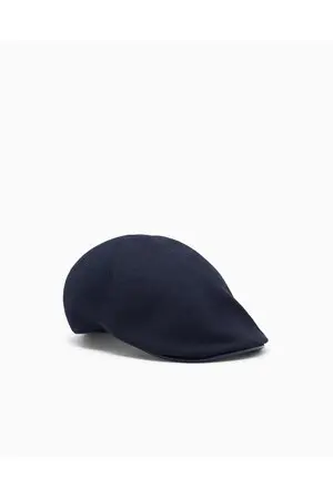 Giorgio Armani Wool-blend Flat Cap - Blue