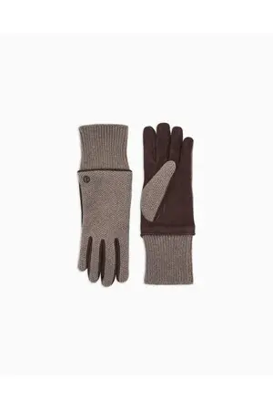 Giorgio Armani Shearling Sheepskin Gloves Beige