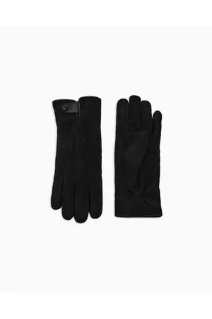 Giorgio Armani Shearling Sheepskin Gloves - Black