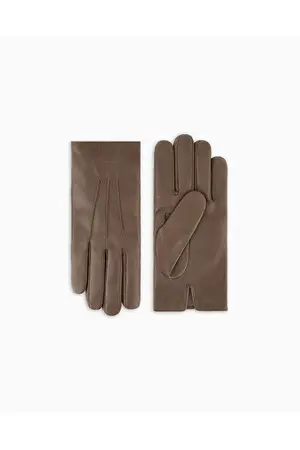 Giorgio Armani Nappa Leather Gloves - Natural