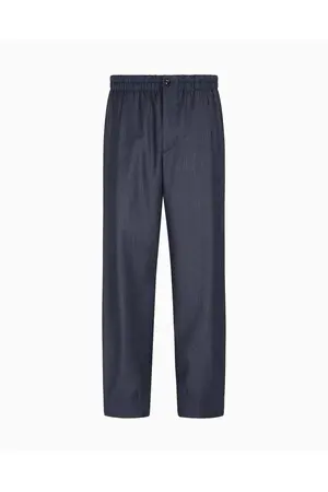 Giorgio Armani Single-pleat Virgin Wool Trousers - Natural