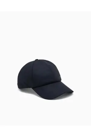 Giorgio Armani Virgin Wool And Cashmere Baseball Cap - Black