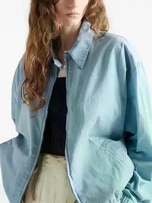 Prada Embroidered Logo Jacket - Blue