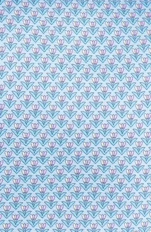 Zegna Floral Mulberry Silk Tie - Light Blue
