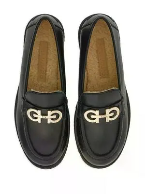 FERRAGAMO Gancini-buckle Leather Loafers