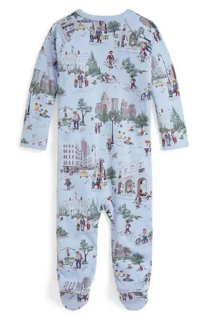 Ralph Lauren Bear Print Cotton Footie