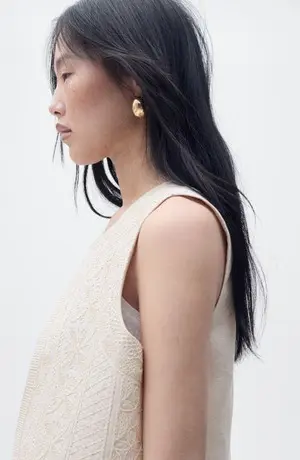 Mango Embroidered Linen Vest