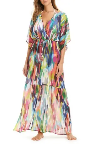 BLEU BY ROD BEATTIE Ikat Print Cover-up Dress - Blue Multi
