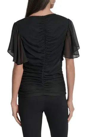 Dkny Ruched V-neck Shirt