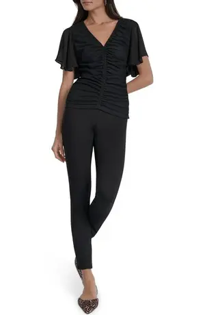 Dkny Ruched V-neck Shirt