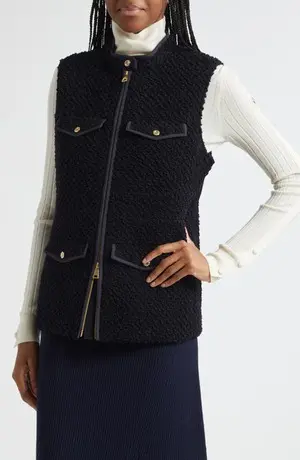 Moncler Fallavier Virgin Wool Down Vest - Dark Navy Blue