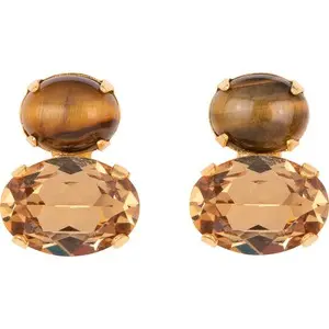 JENNIFER BEHR Yvette Drop Earrings - Tigers Eye