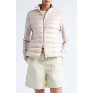 Moncler Wool Knit & Quilted Down Cardigan