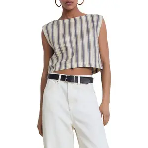 Mango Linen Crop Top - Ecru