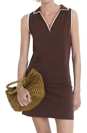 Mango Polo Mini Dress - Chocolate