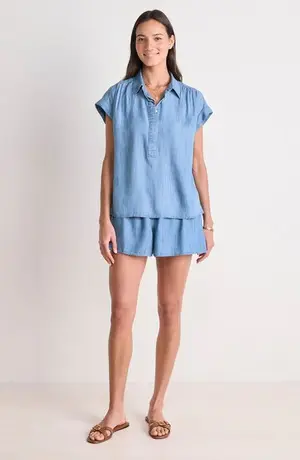 Vineyard Vines Lyocell Chambray Top
