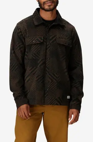 MARMOT Felton Long Sleeve Fleece Snap-up Shirt - Black Patchwork