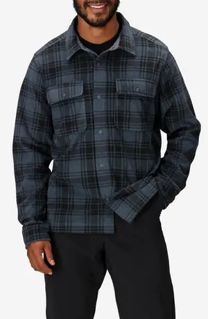MARMOT Felton Long Sleeve Fleece Snap-up Shirt - Thunderhead Plaid