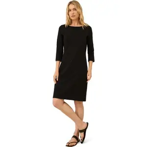PACT Organic Cotton Softspun Boat Neck Dress - Black