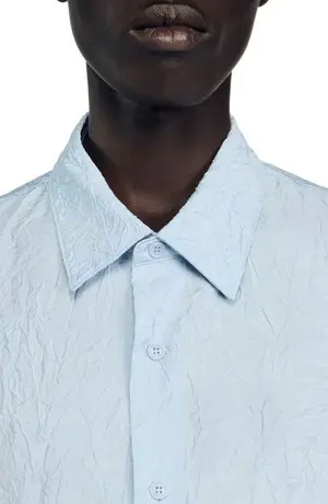 Sandro Crinkled Effect Shirt - Sky Blue