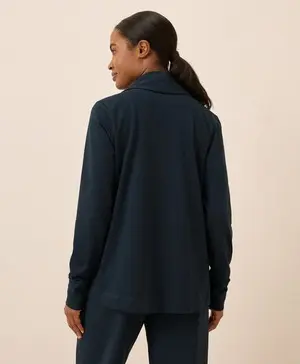 PACT Luxe Essential Swing Cardigan - Midnight Blue
