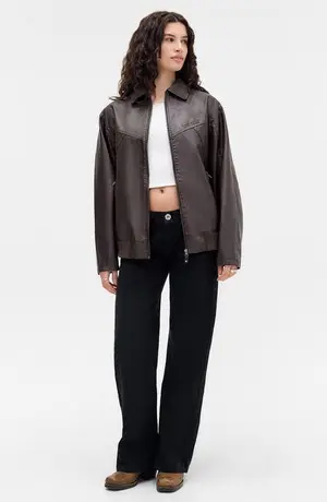 BDG URBAN OUTFITTERS Faux Leather Bomber Jacket