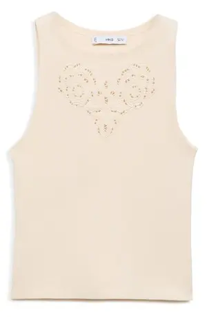 Mango Floral Embroidered Tank Top