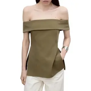 Mango Fitted Off-the-shoulder Top