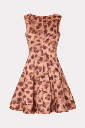 MILLY Poppy Leopard Print Taffeta Mini Dress